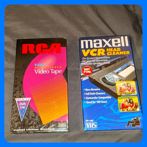 RCA | Media | 524 Brand New Set Maxell Vcr Head Cleaner Tape W 1 Rca Blank Vhs Tape | Poshmark